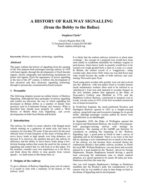 A History Of Railway Signalling From The Bobby To The Balise Stephen
