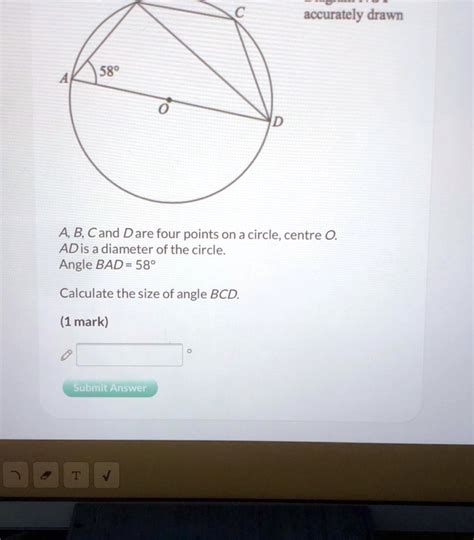 Solved Calculate The Size Of Angle Bcd 0 Accurately Drawn 589 A B