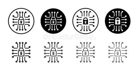 Cyber Security Icon Linear Logo Isolated Stock Illustration