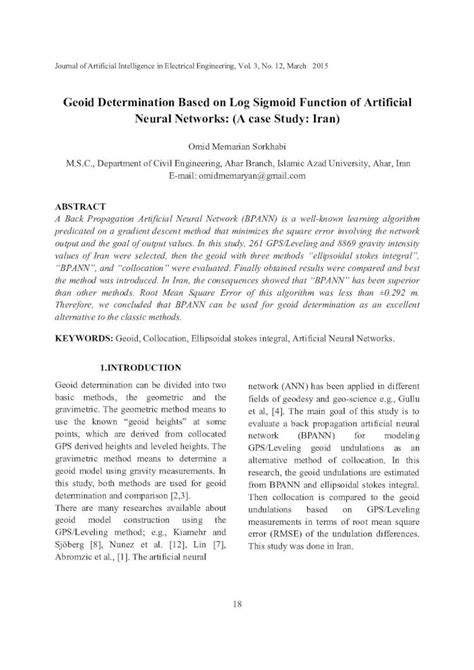 Pdf Geoid Determination Based On Log Sigmoid Function Of Jaiee Iau