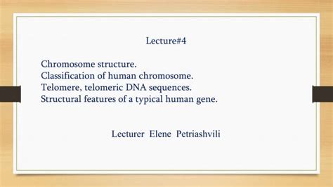 Chromosome Structure Classification Of Human Chromosome Telomere
