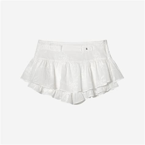 W 글로니 로데오 마이크로 미니 스커트 화이트 Glowny Kream