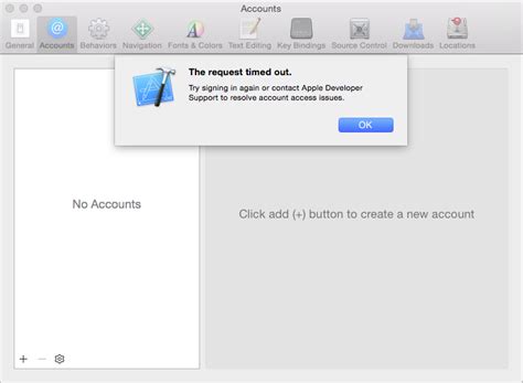Xcode72 Unable To Add Account In Xcode Preference Account Stack