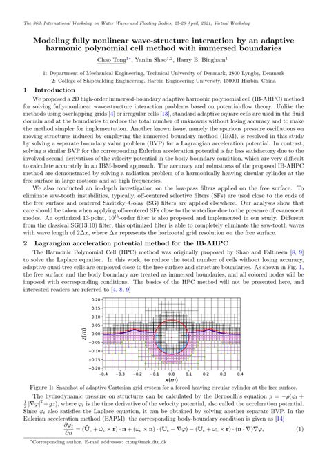 PDF Modeling Fully Nonlinear Wave Structure Interaction By An Adaptive Harmonic Polynomial