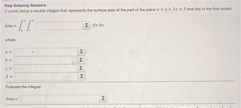 solved help entering answers 1 point setup a double