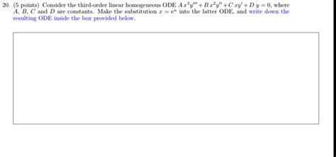 solved consider the third order linear homogeneous ode ary brv
