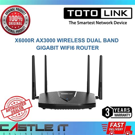 Totolink X6000r Ax3000 Wireless Dual Band Gigabit Wifi6 Router Shopee Singapore
