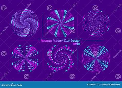 Abstract Modern Swirl Design Set Of Vortex Swirling Circles And