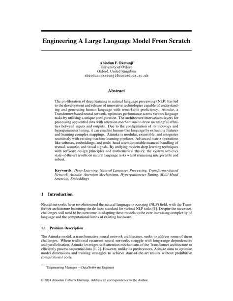 Pdf Engineering A Large Language Model From Scratch