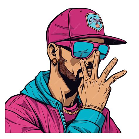 Premium Vector Hip Hop Character With Swag Cap Illustration Vector