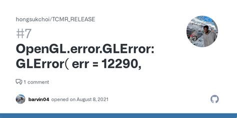 OpenGL Error GLError GLError Err Issue Hongsukchoi TCMR RELEASE GitHub