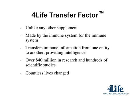 Ppt 4life Transfer Factor ® Tri Factor ™ Formula Click To Advance