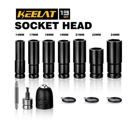 16 In 1 Electric Cordless Impact Wrench Hex Socket Head Set Kit Drill