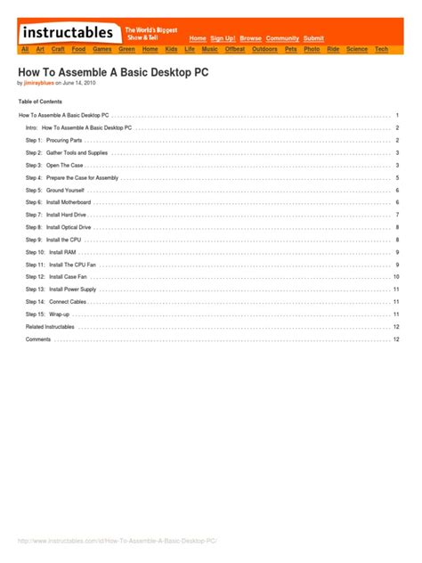 How To Assemble A Basic Desktop Pc Pdf Electrical Connector Central Processing Unit