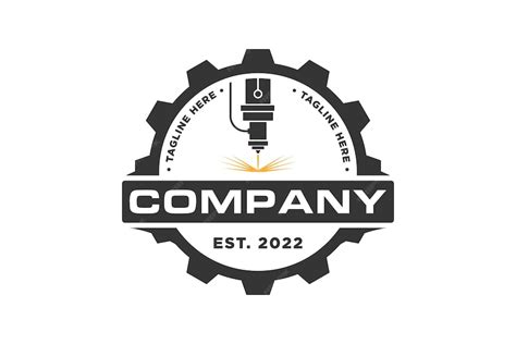 Premium Vector Laser Cutting Logo With Circular Gear Design Template Silhouette Isolated Cnc