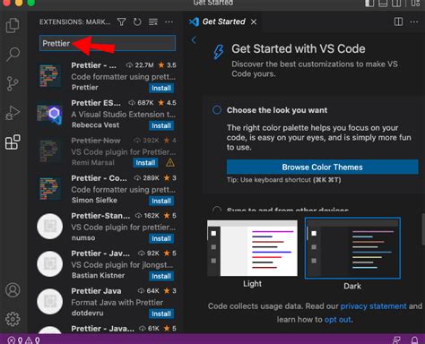 how to use prettier in vs code