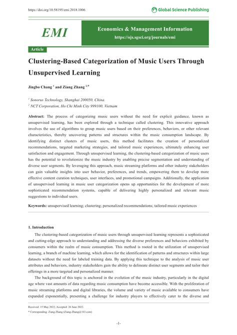 pdf clustering based categorization of music users through