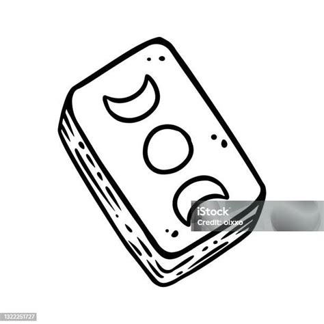 귀여운 만화 타로 갑판 낙서 이미지 타로 연습 로고 미디어 하이라이트 그래픽 기호 공포 무서움에 대한 스톡 벡터 아트 및 기타