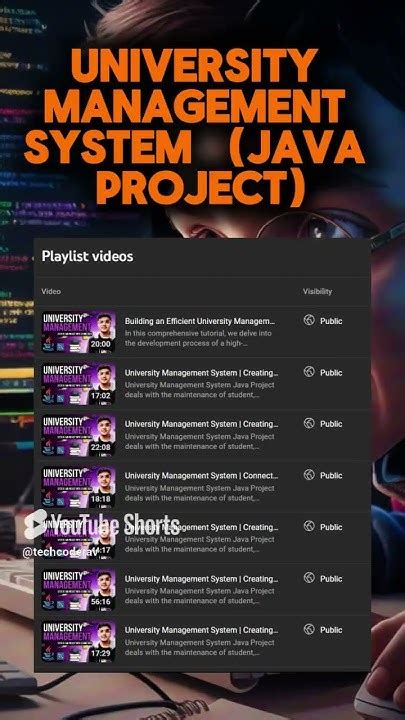 University Management System Java Project Javaproject Javaprogramming Shorts Techcoderav