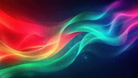 Abstract Colorful Waves Flowing On Dark Background Stock Image Image