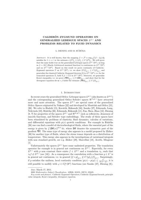 Pdf Lebesgue And Sobolev Spaces With Variable Exponents