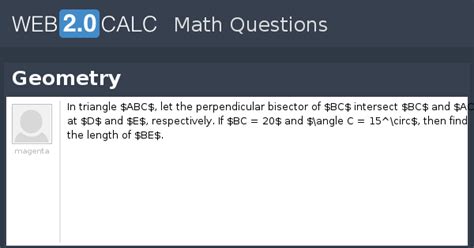 View Question Geometry