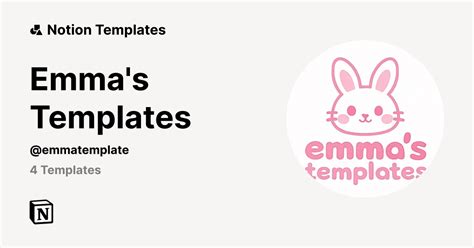 Emmas Templates Template Creator Notion Marketplace