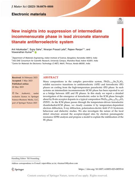 New Insights Into Suppression Of Intermediate Incommensurate Phase In Lead Zirconate Stannate
