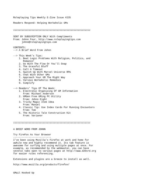 Issue 235 Pdf Microsoft Excel Role Playing Games