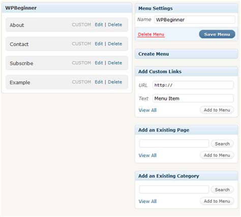 How To Add Custom Navigation Menus In Wordpress 30 Themes
