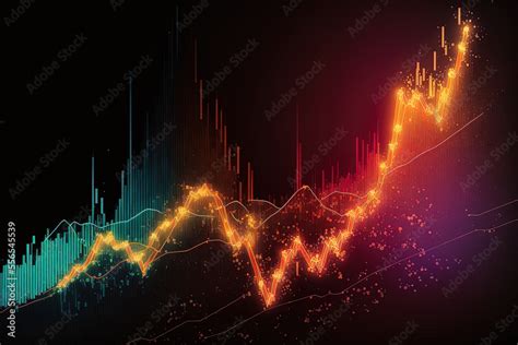Stock Market Quotations Are Shown Enterprise Graph Bullish Negative Trend Candlestick Chart