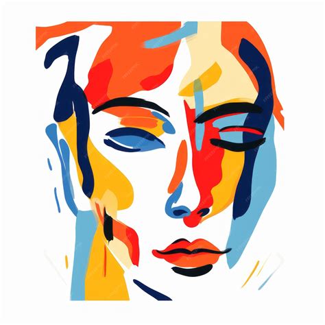 Premium Photo Vibrant Fauvist Vector Illustration Abstract Face In