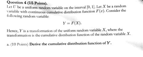 Solved Question Points L Let X Be A Random Et Ube Chegg