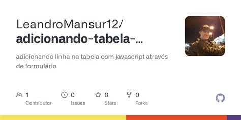 Github Leandromansur12adicionando Tabela Javascript Adicionando