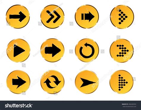 Arrow Vector D Button Icon Set Stock Vector Royalty Free Shutterstock