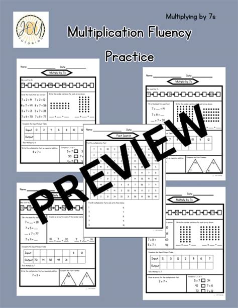 Multiplication Fluency Practice Multiplying By 7s Bundle By Joy