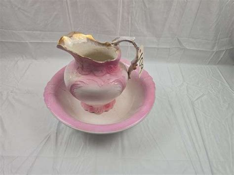 Pink Bowl And Pitcher Todd Morris Auction