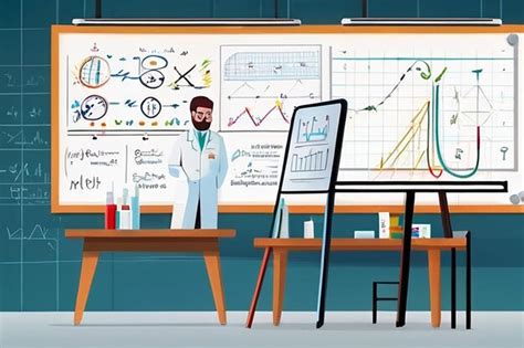 Whiteboard With Scientific Equations Vector Lab Background Premium Ai