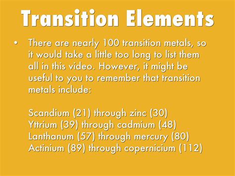 Representative And Transition Elements By Jade Bailey