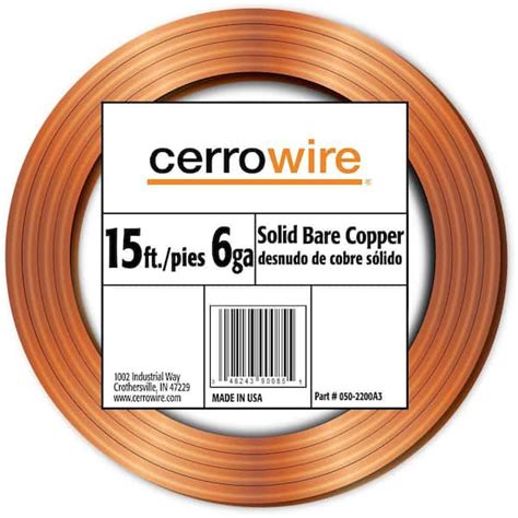 Reviews For Cerrowire 15 Ft 6 Gauge Solid Sd Bare Copper Grounding