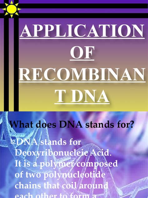 recombinant dna technology pdf recombinant dna dna