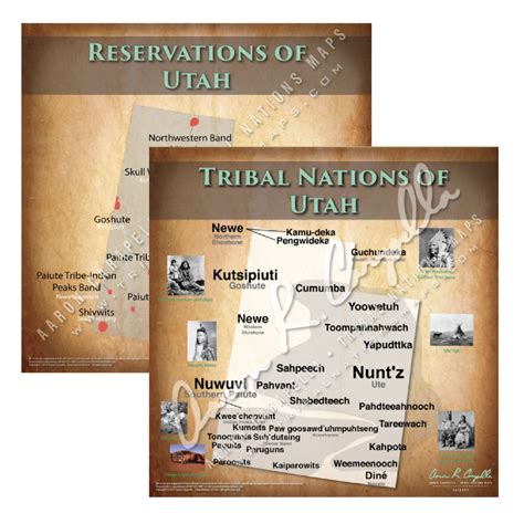Native American Tribes Map Of Utah Classroom And Educational Wall Map