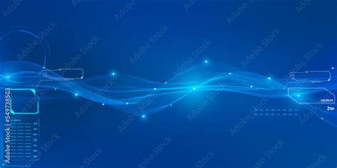 Dynamic Data Futuristic Waveform Infographic With Hud Digital Number Frame Callout Element