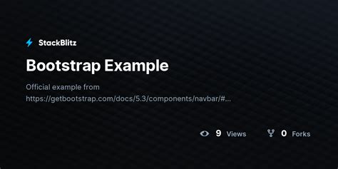 Bootstrap Example Stackblitz