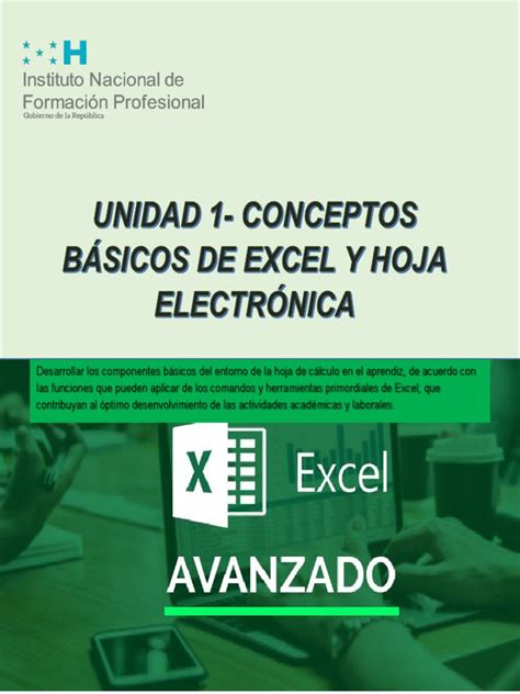 Unidad 1 Conceptos Básicos De Excel Y Hoja Electrónica Pdf