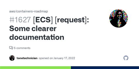 Ecs Request Some Clearer Documentation · Issue 1627 · Awscontainers Roadmap · Github