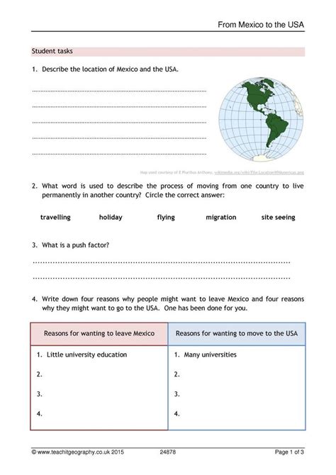 World Geography 7th Grade Activities