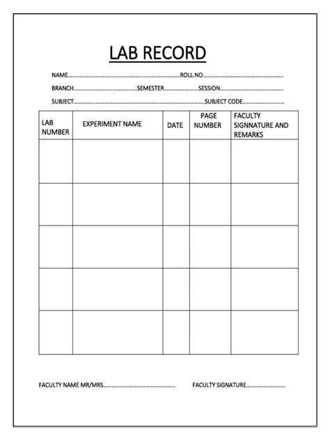 lab record index pdf