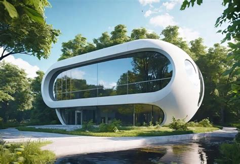Premium Photo Futuristic Design Of An Environmentally Friendly House