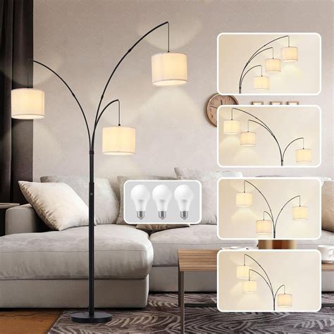 Dllt Modern Floor Lamp For Room 3 Light Black Tree Dimmable Floor